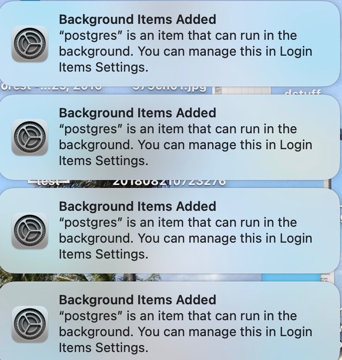 "postgres" background items added - Apple Community