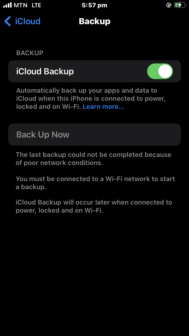 how do i use cellular to backup - Apple Community