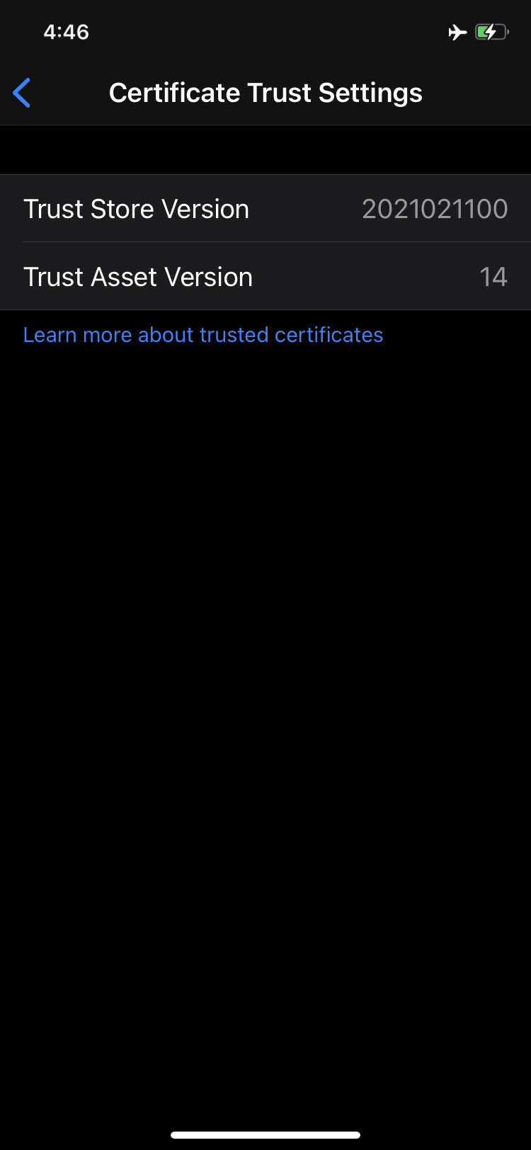 Is trust store version 2021021100 ok? - Apple Community