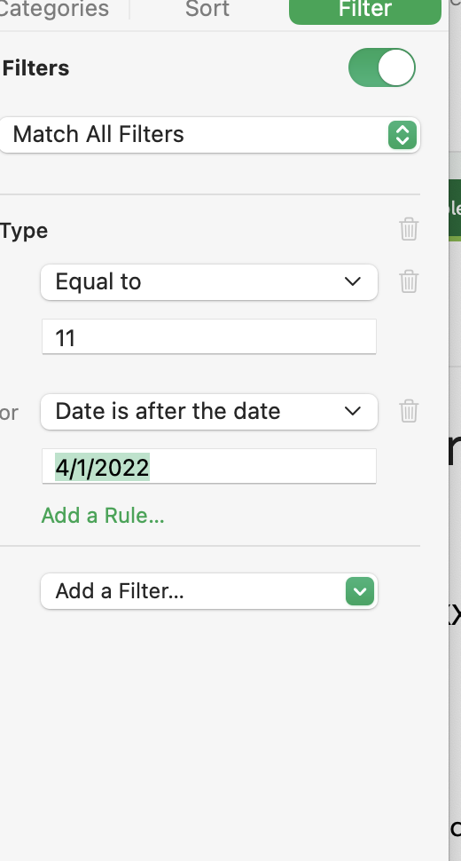 Numbers Filters for "All" is inserting an… - Apple Community
