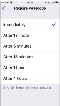 iphone require password set on immediatel… - Apple Community