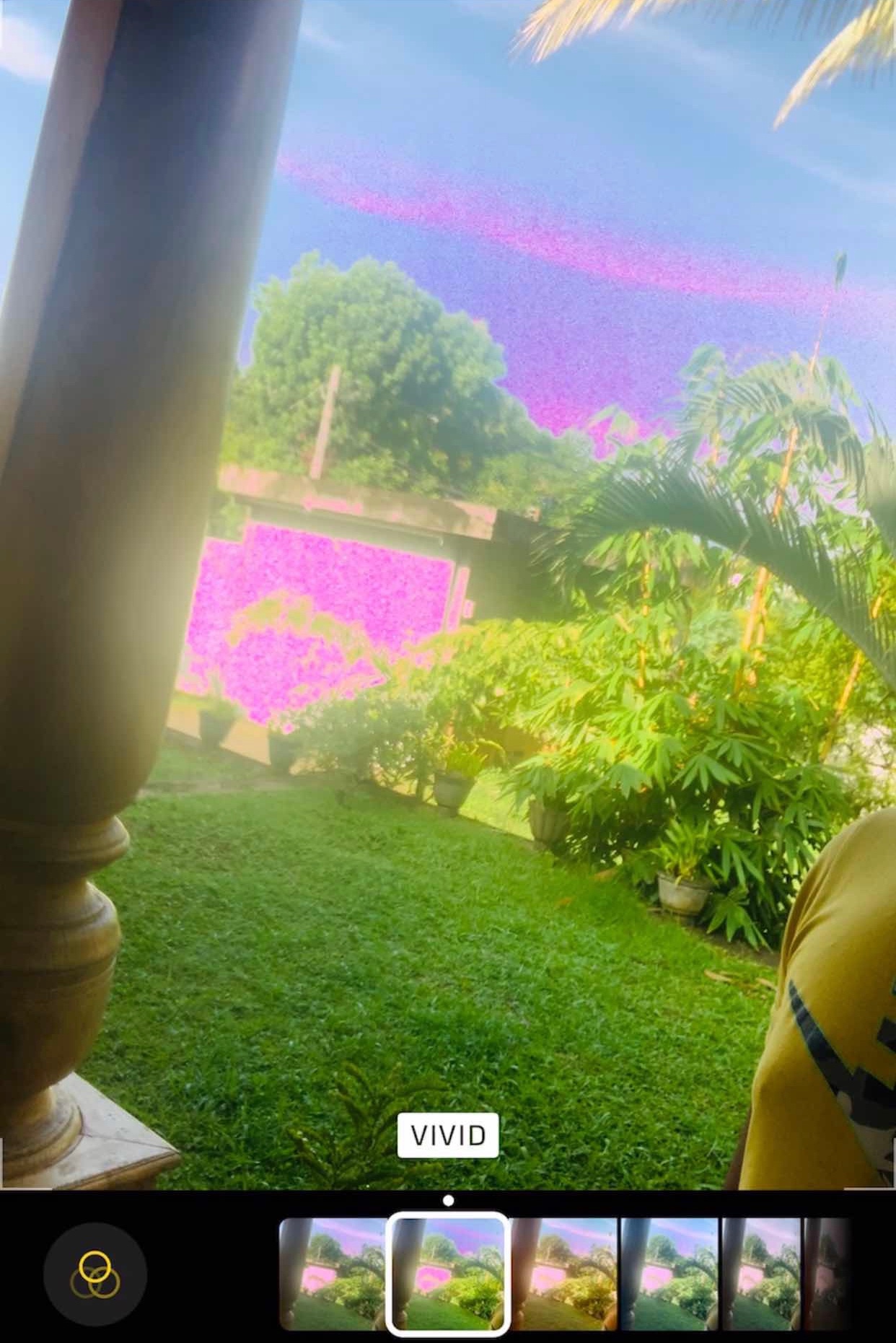 Why is the front camera background purple… - Apple Community