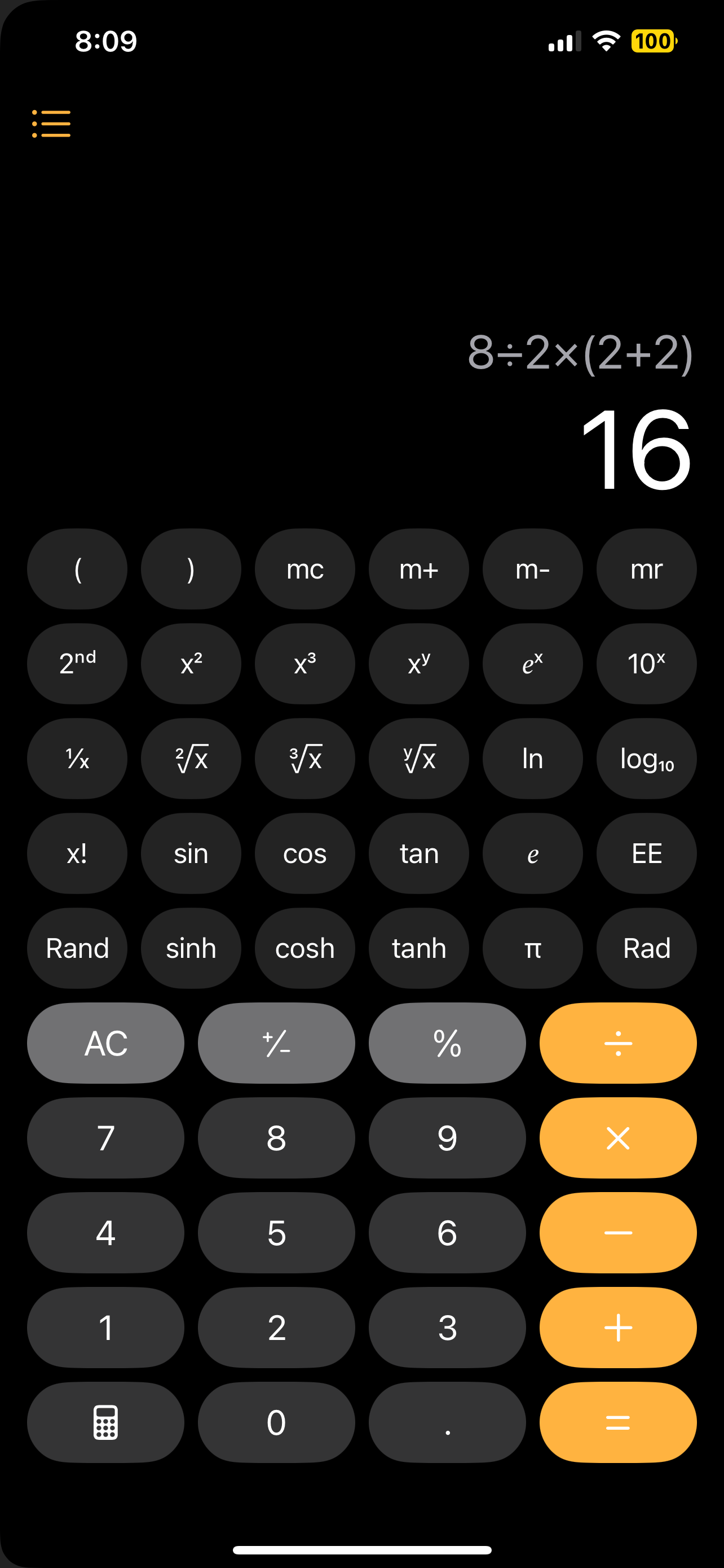 Scientific Calculator is wrong - Apple Community