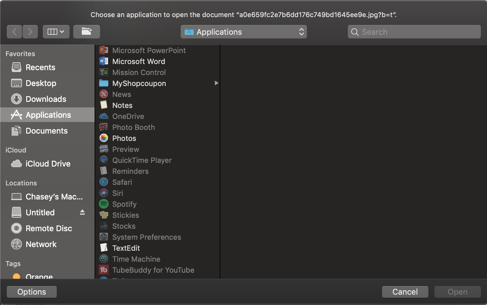 "There is no application set to open this… - Apple Community