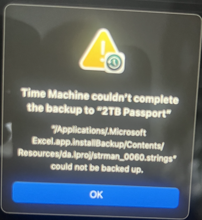 Unable to backup using time machine - Apple Community