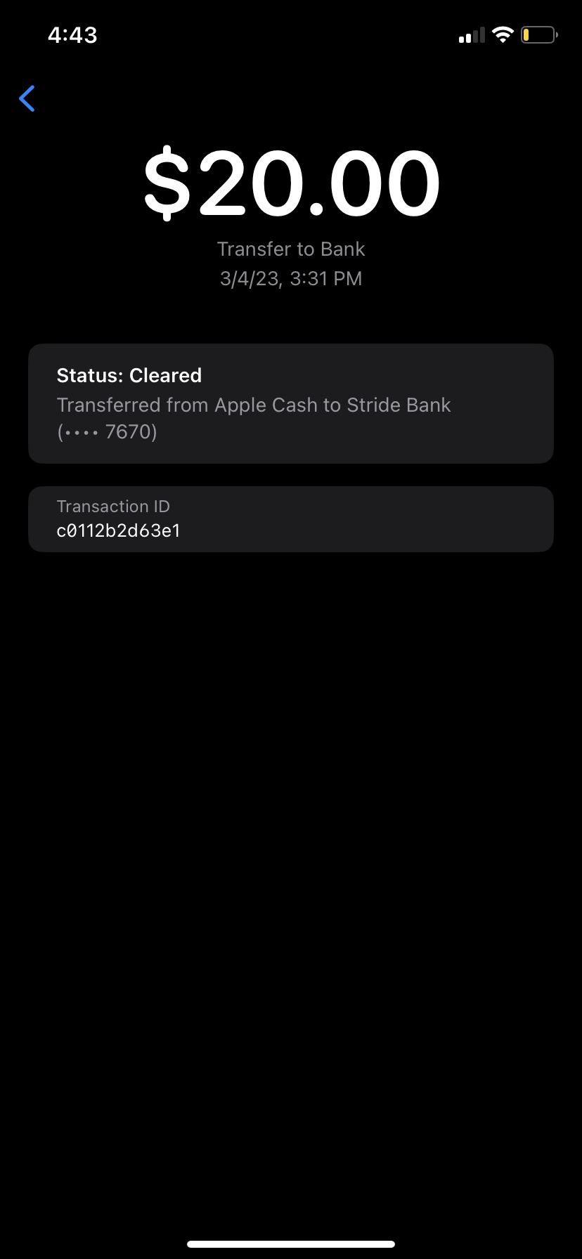 Hi I was transferring my Apple Cash money… - Apple Community