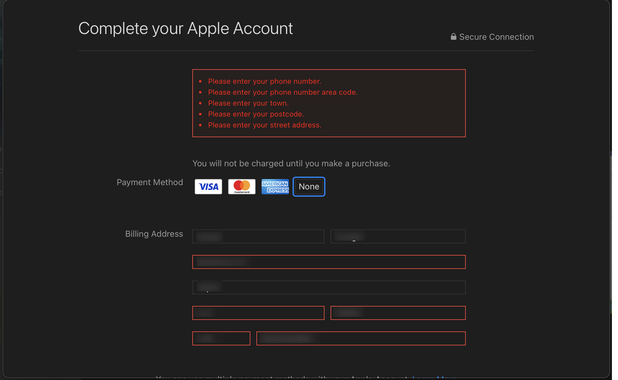 Can't complete Apple account in the Appst… - Apple Community