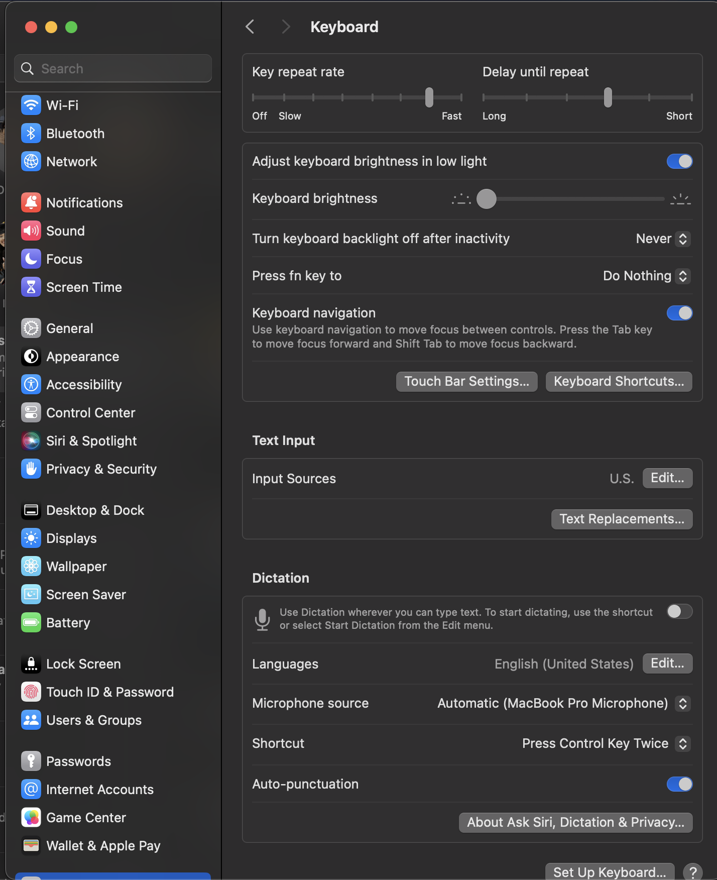 Touchbar not showing keyboard or original… - Apple Community