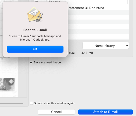 Can't scan documents to email with Scansn… - Apple Community