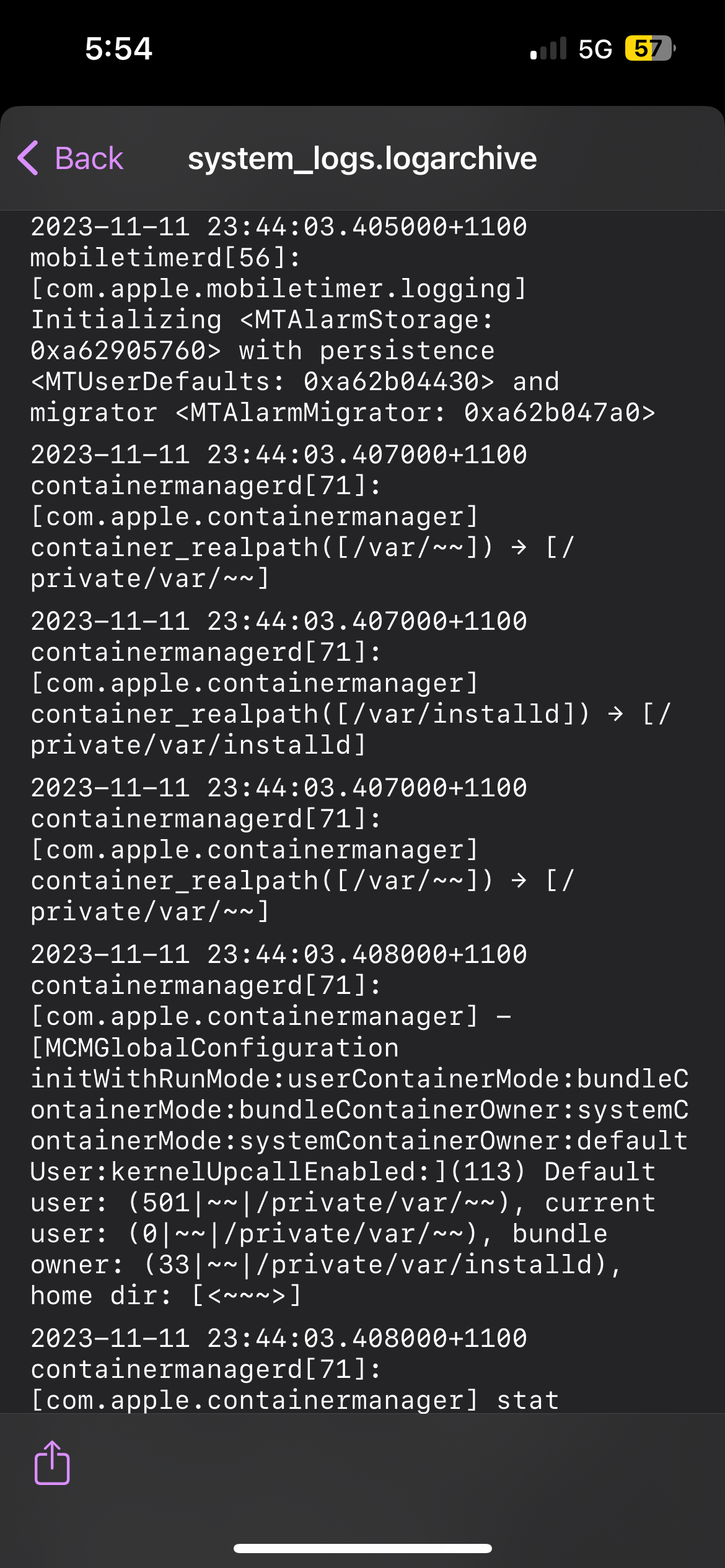 IOS SYSTEM LOGS | CONTAINER MANAGER - Apple Community