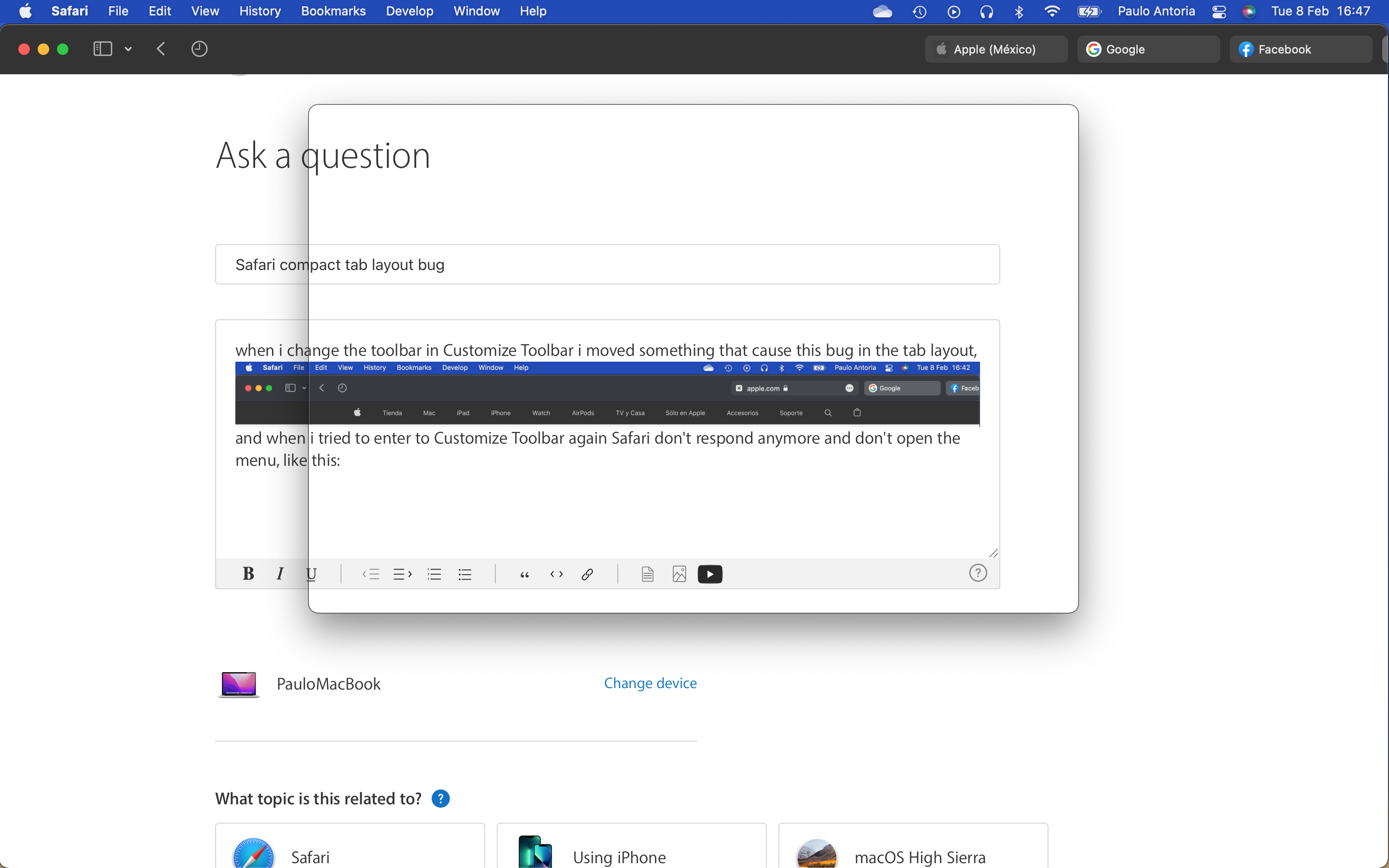 Safari compact tab layout bug - Apple Community