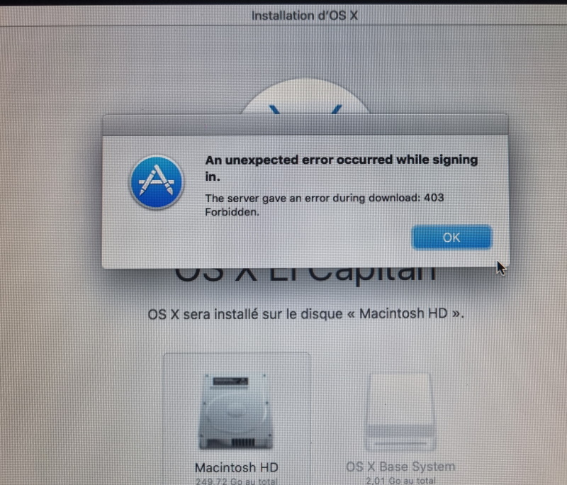I’m getting error during Reinstall OS X I… - Apple Community
