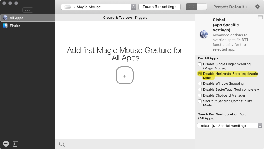 Disable horizontal scrolling on Magic Mou… - Apple Community
