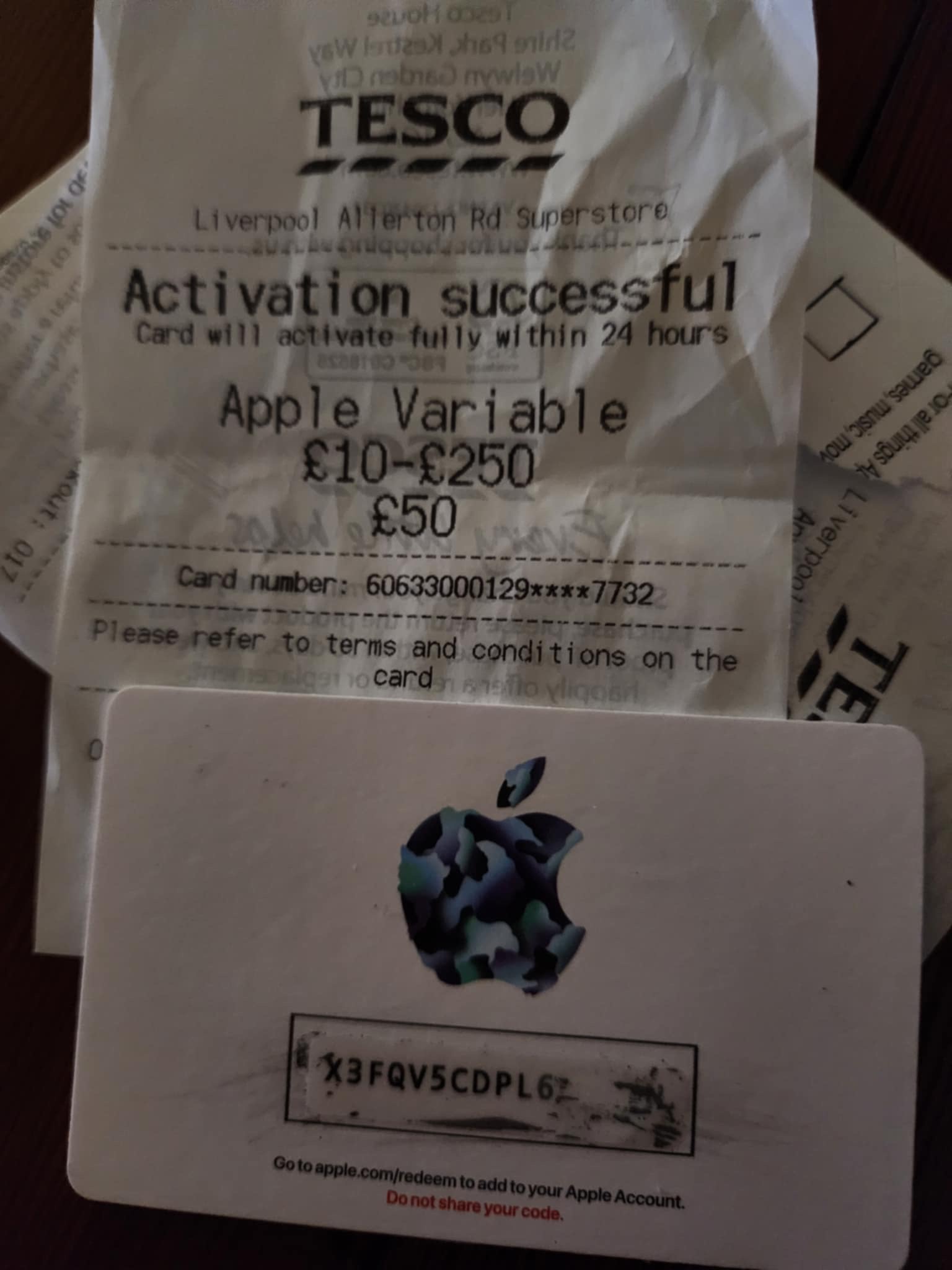 I over scratched apple gift card. Please … - Apple Community