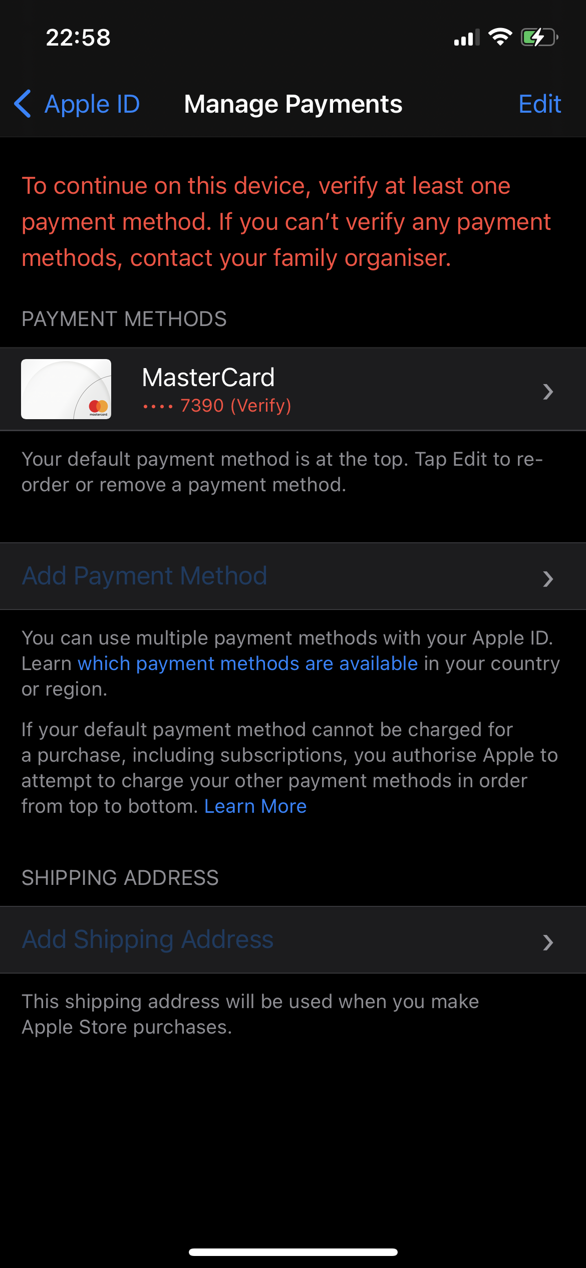 Why can’t I add a payment method? - Apple Community