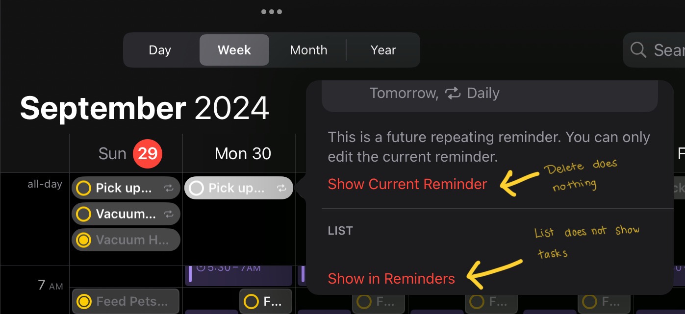 Deleted reminders won’t leave calendar - Apple Community