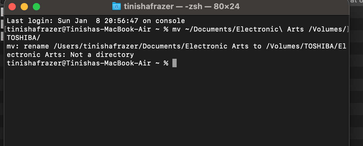 No Directory Error in Terminal - Apple Community