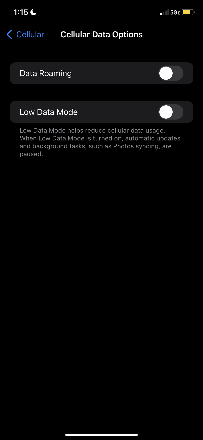 Cellular data option missing. - Apple Community
