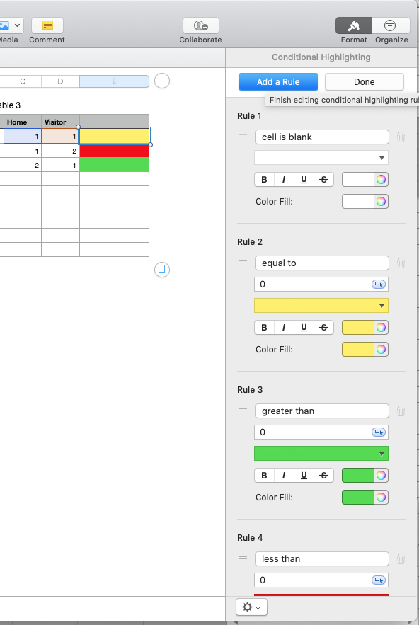 Conditional formatting if x>y - Apple Community