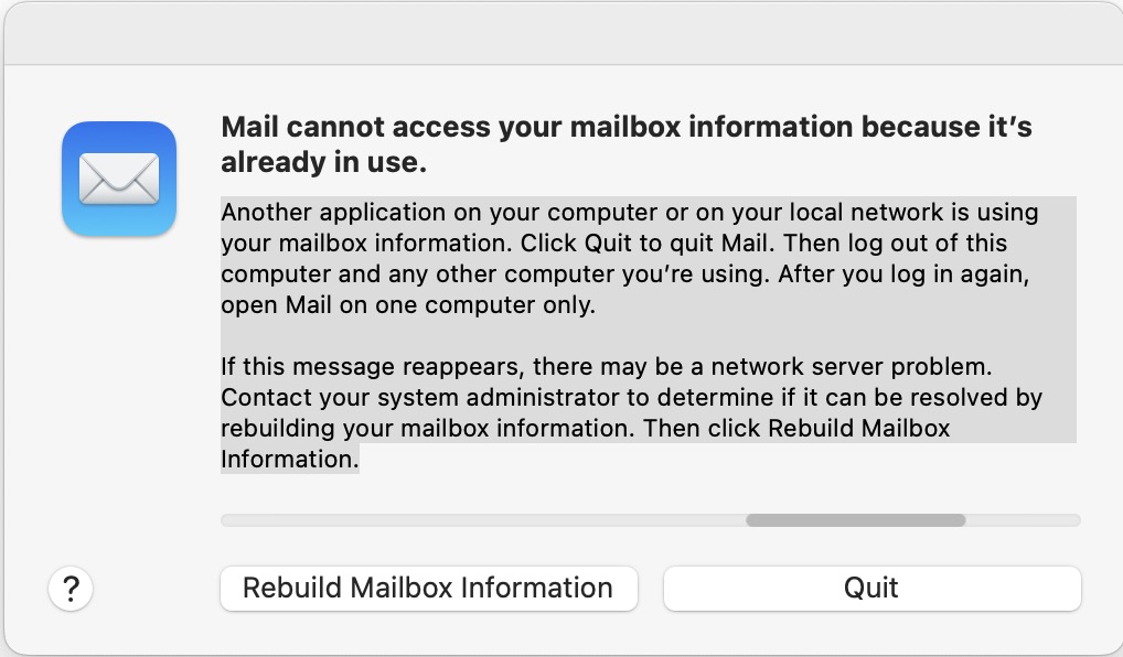 Mail cannot access your mailbox informati… - Apple Community