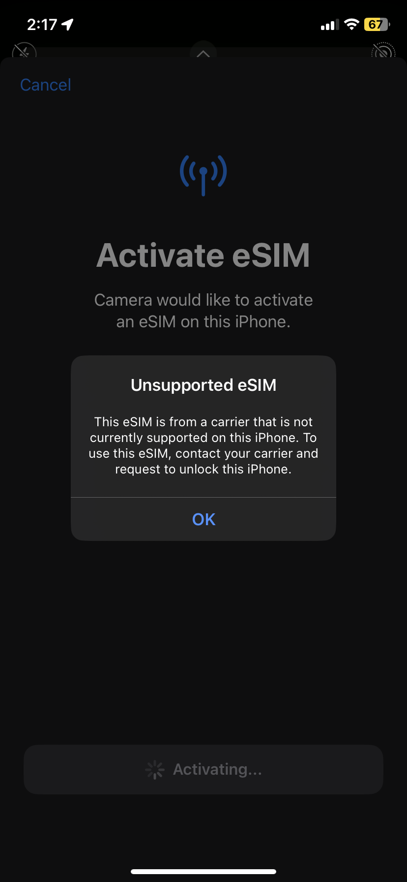 why my phone show (Unsupported esIM This … - Apple Community