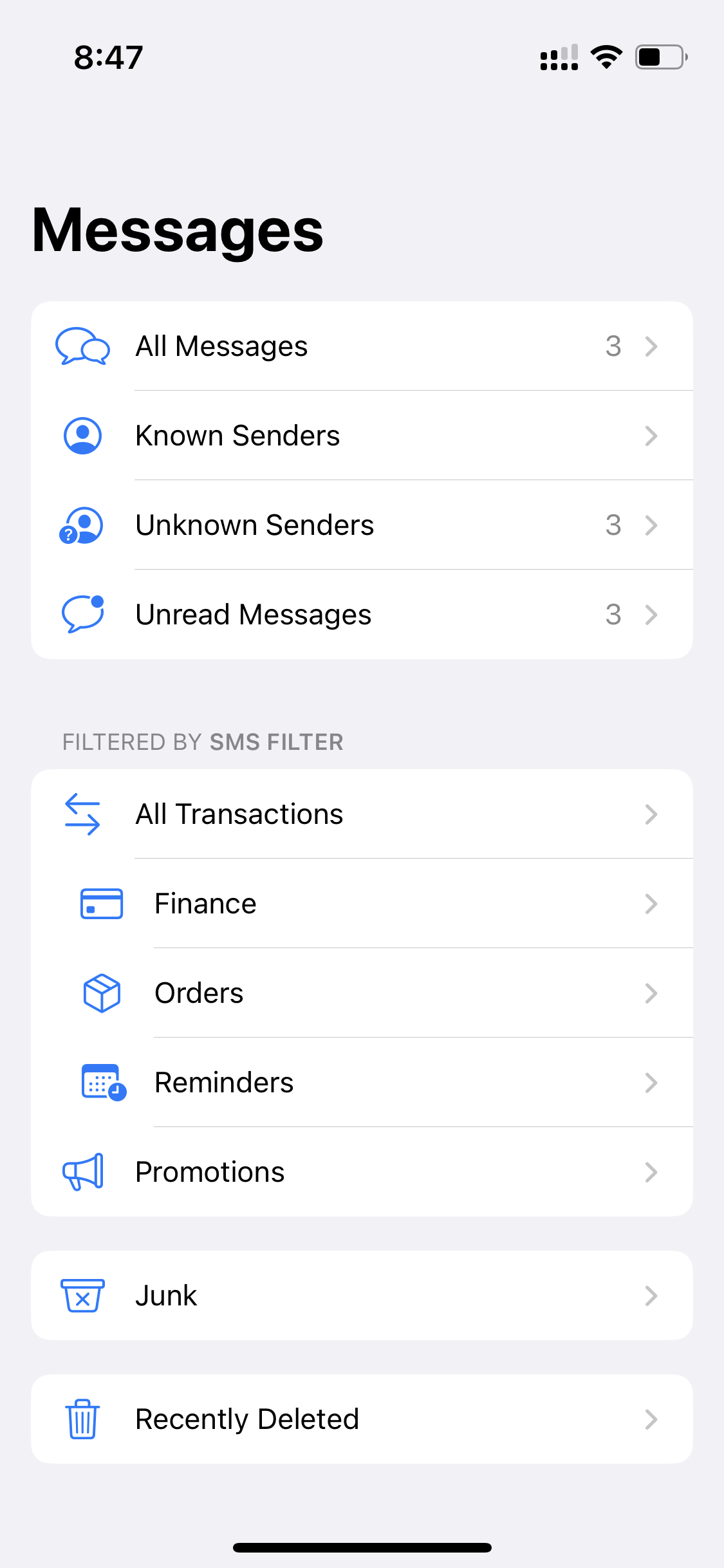 Message filters new addition in IOS16 - Apple Community