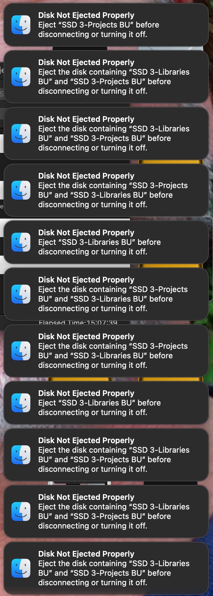 Repeated "Disk Not Ejected Properly" erro… - Apple Community