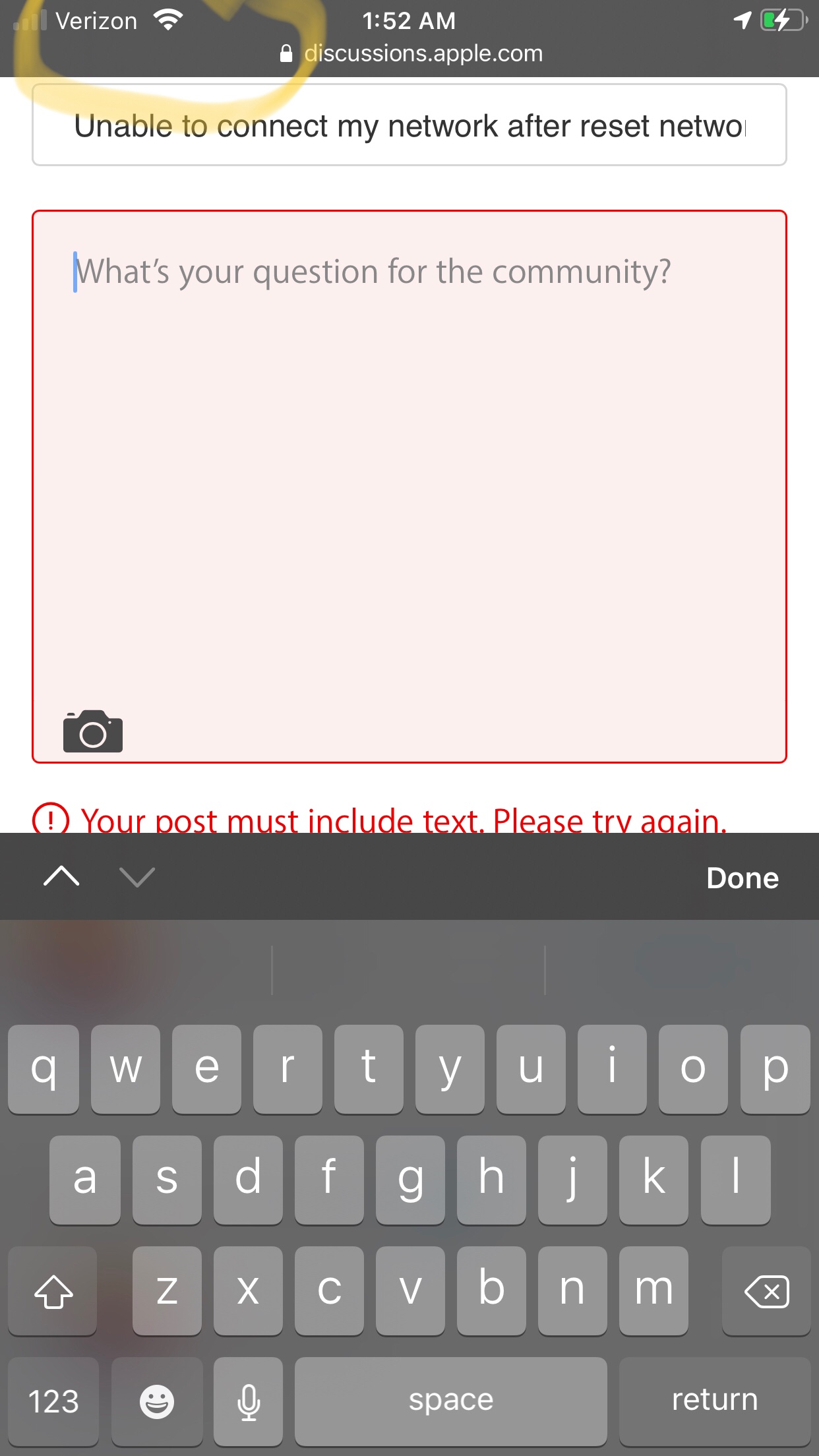 Unable to connect my network after reset … - Apple Community