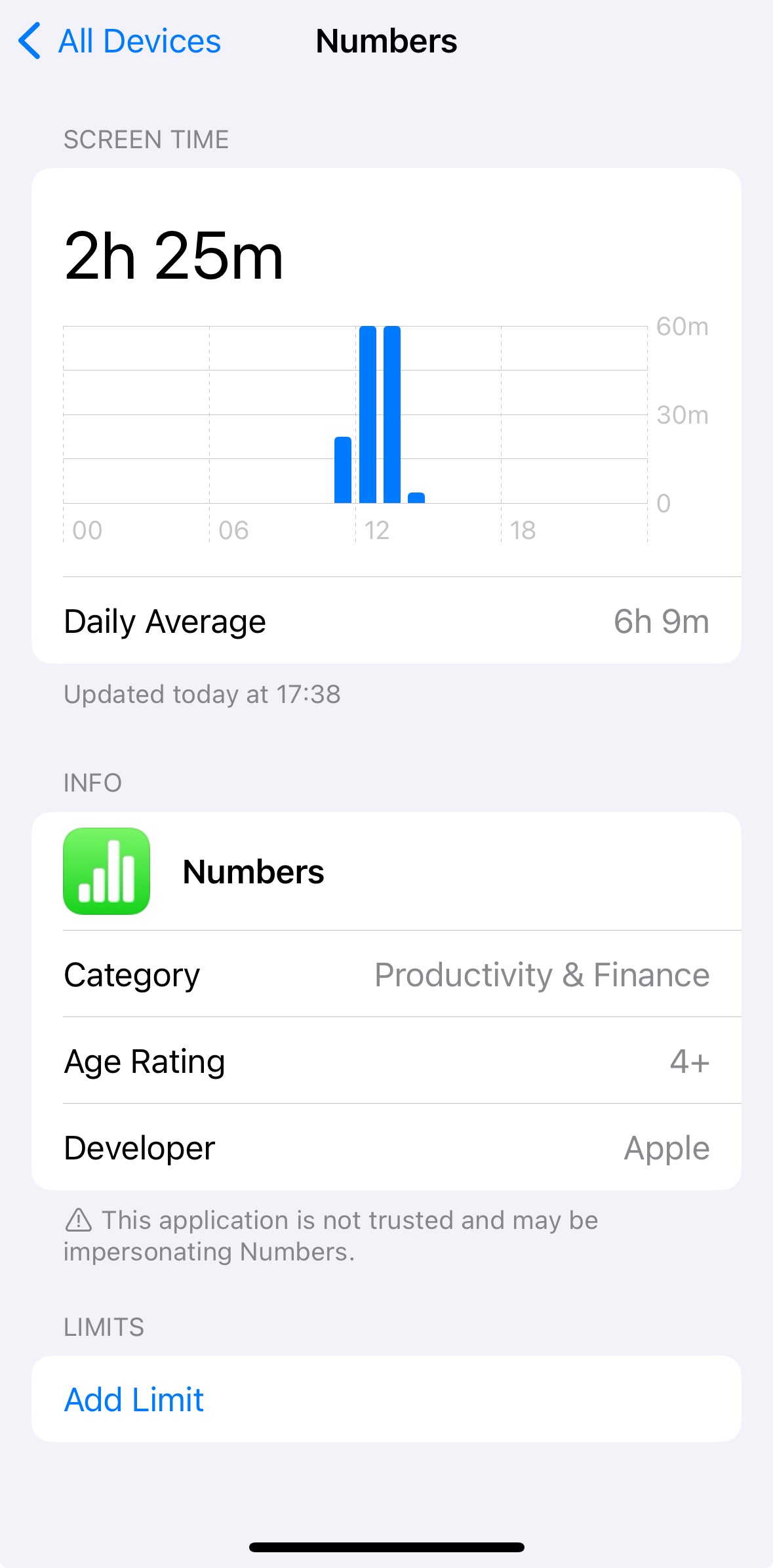 Apple Numbers App, high screen time, not … - Apple Community