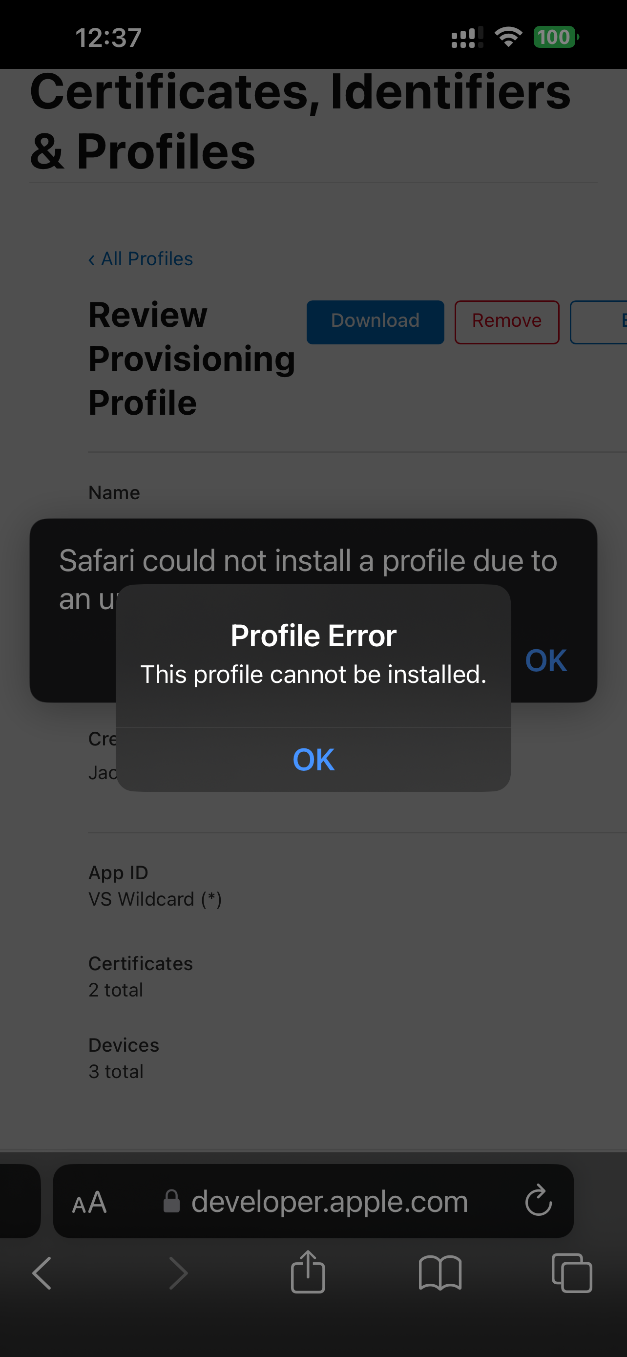 I can't seem to install provisioning prof… - Apple Community