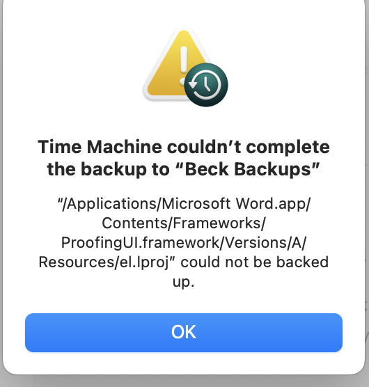 Unable to backup iMac using TimeMachine - Apple Community