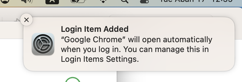 prevent chrome from add itself to login i… - Apple Community