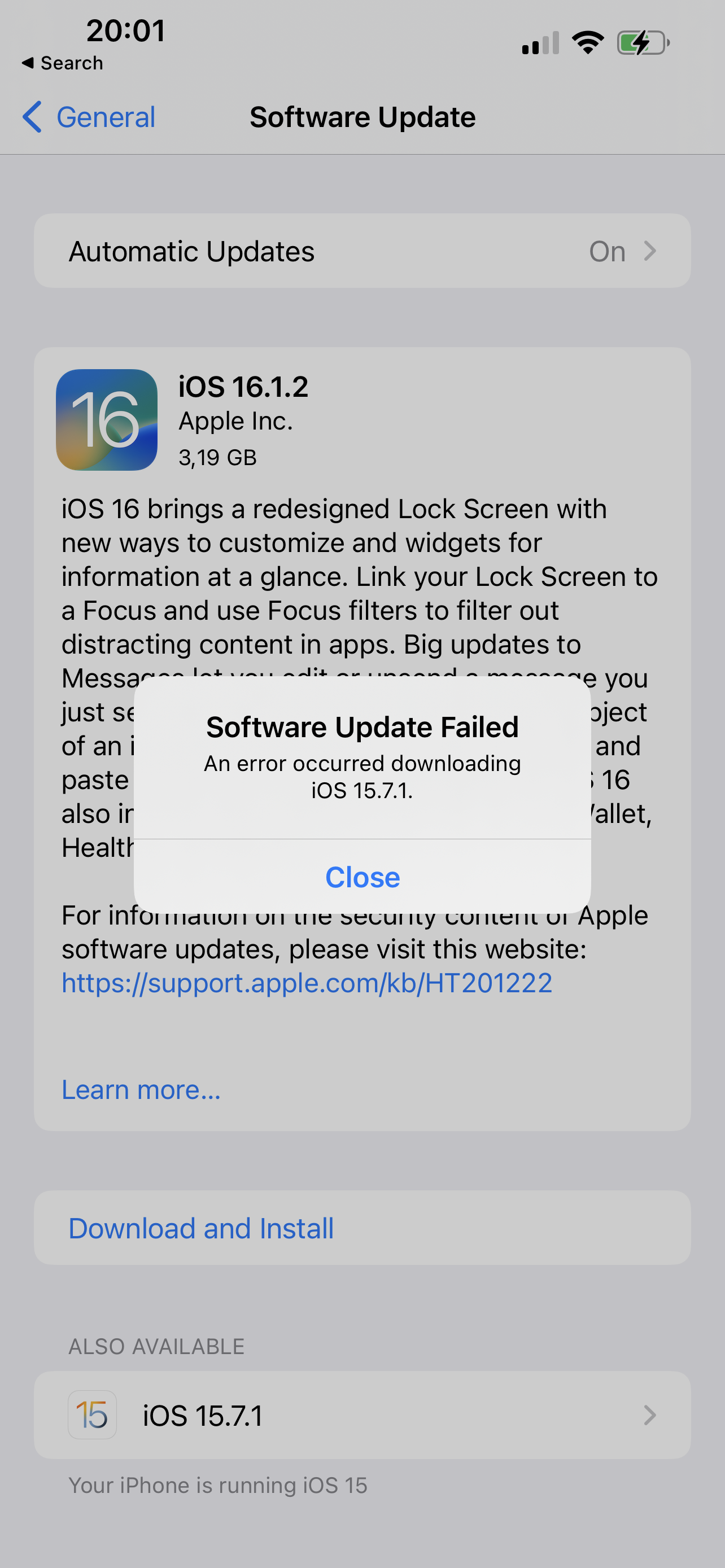 I have error when I try downloading new v… - Apple Community