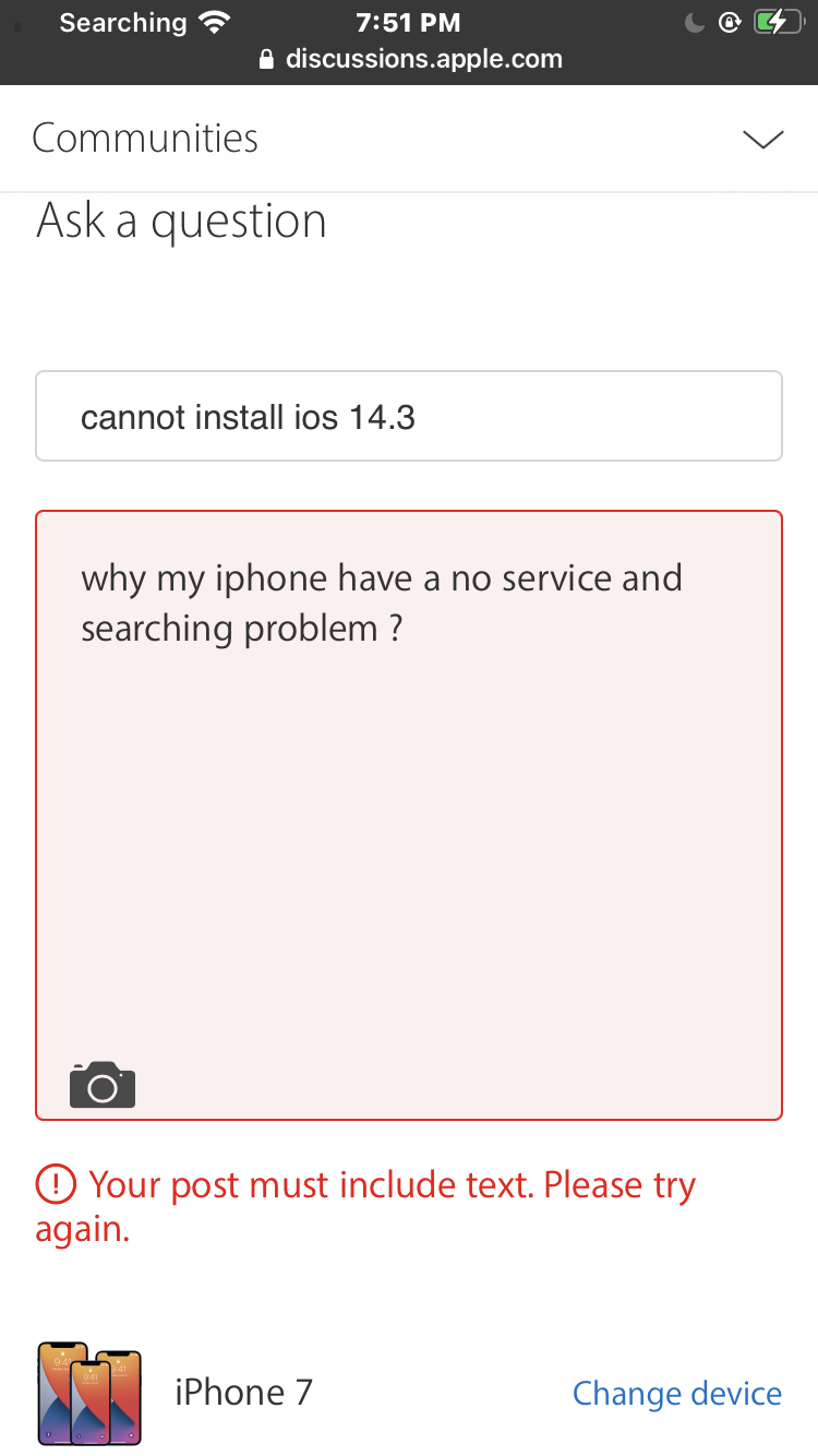 cannot install ios 14.3 - Apple Community