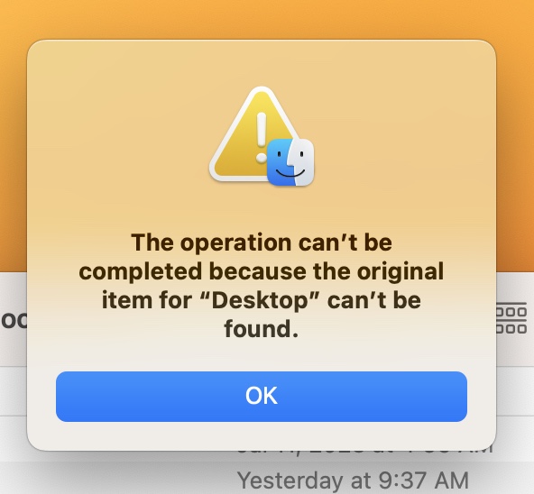 Missing desktop and documents and error c… - Apple Community