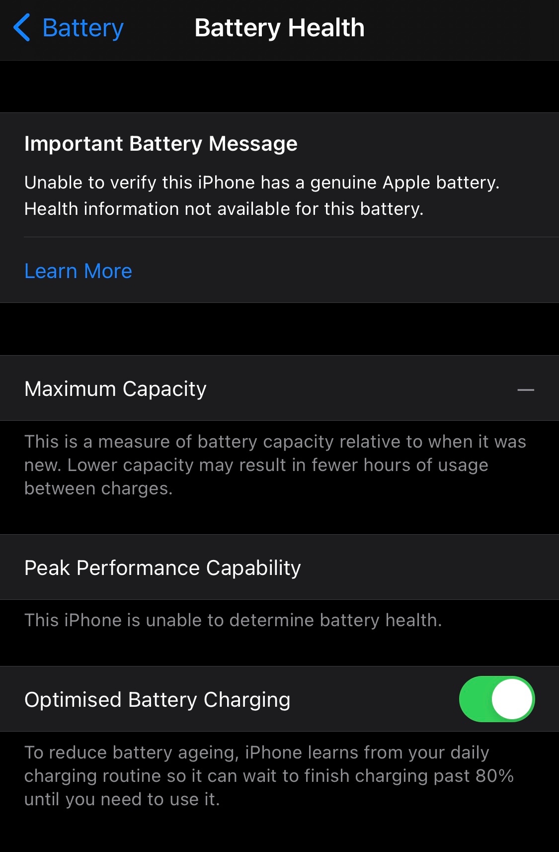 Battery health information - Apple Community
