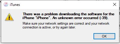 iPhone disabled and recurring Error -39 i… - Apple Community
