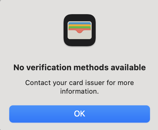 Adding a card, verification fails. Settin… - Apple Community