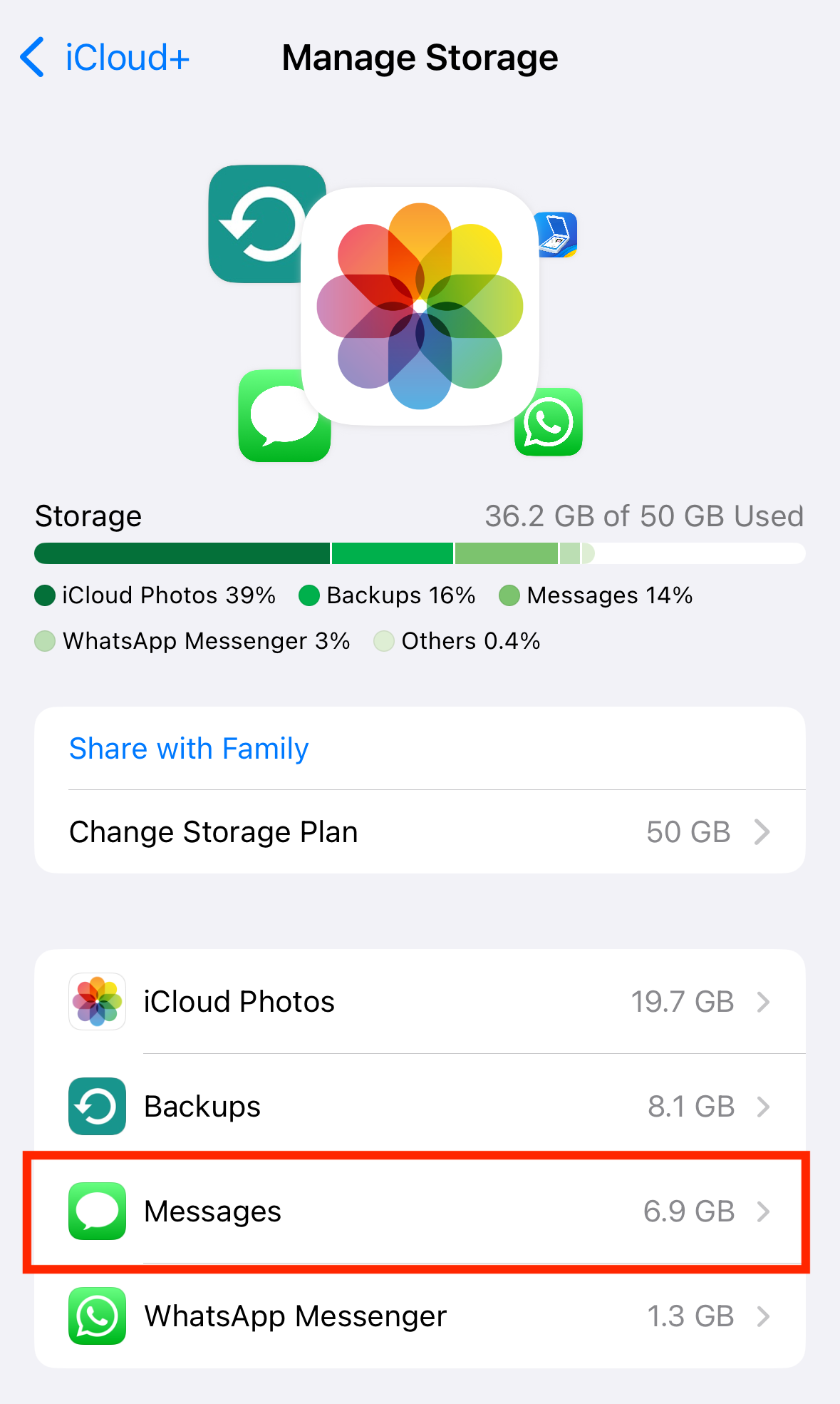 Discrepancy in Messages storage amount be… - Apple Community