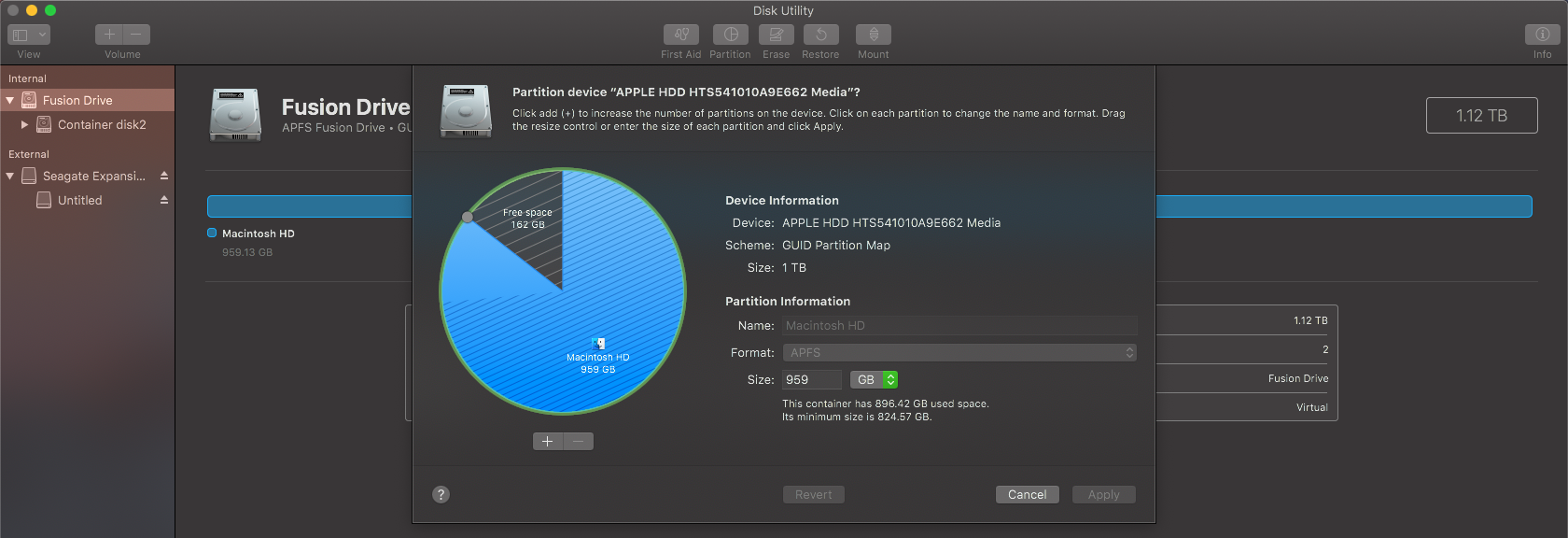 Unable to resize APFS partition after rem… - Apple Community