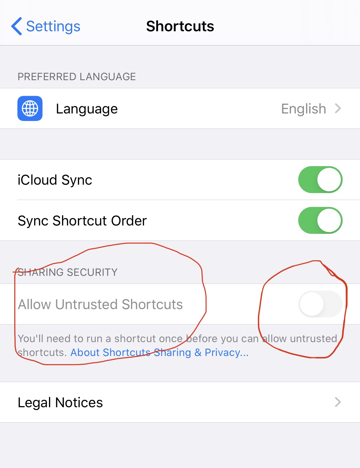 A Problem in "Allow Untrusted Shortcuts" - Apple Community