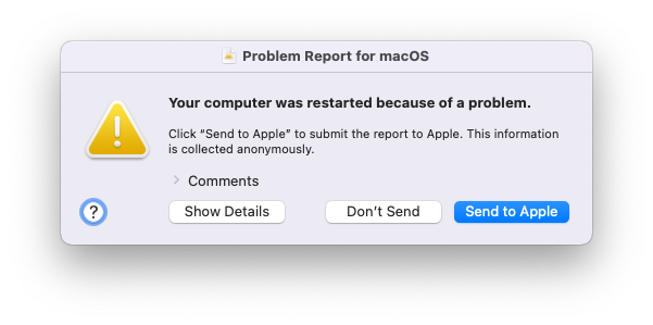 "your computer was restarted because of a… - Apple Community