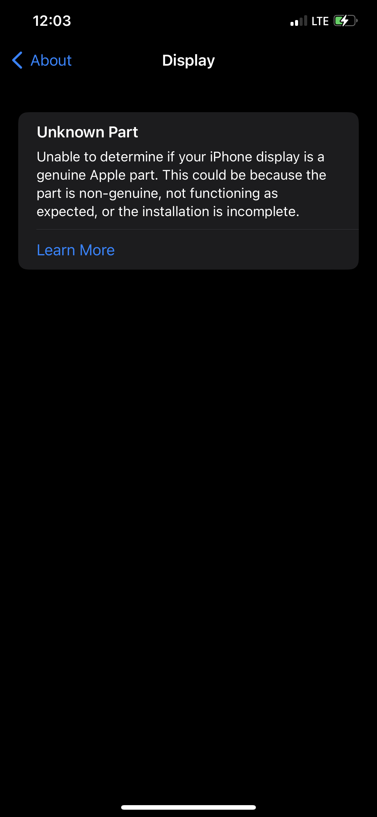 "Unknown Part" - Apple Community