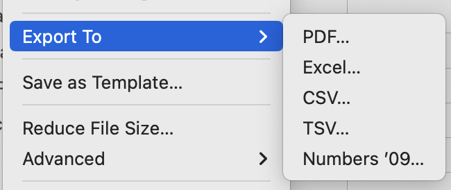 Saving numbers files. Is there a save as… - Apple Community