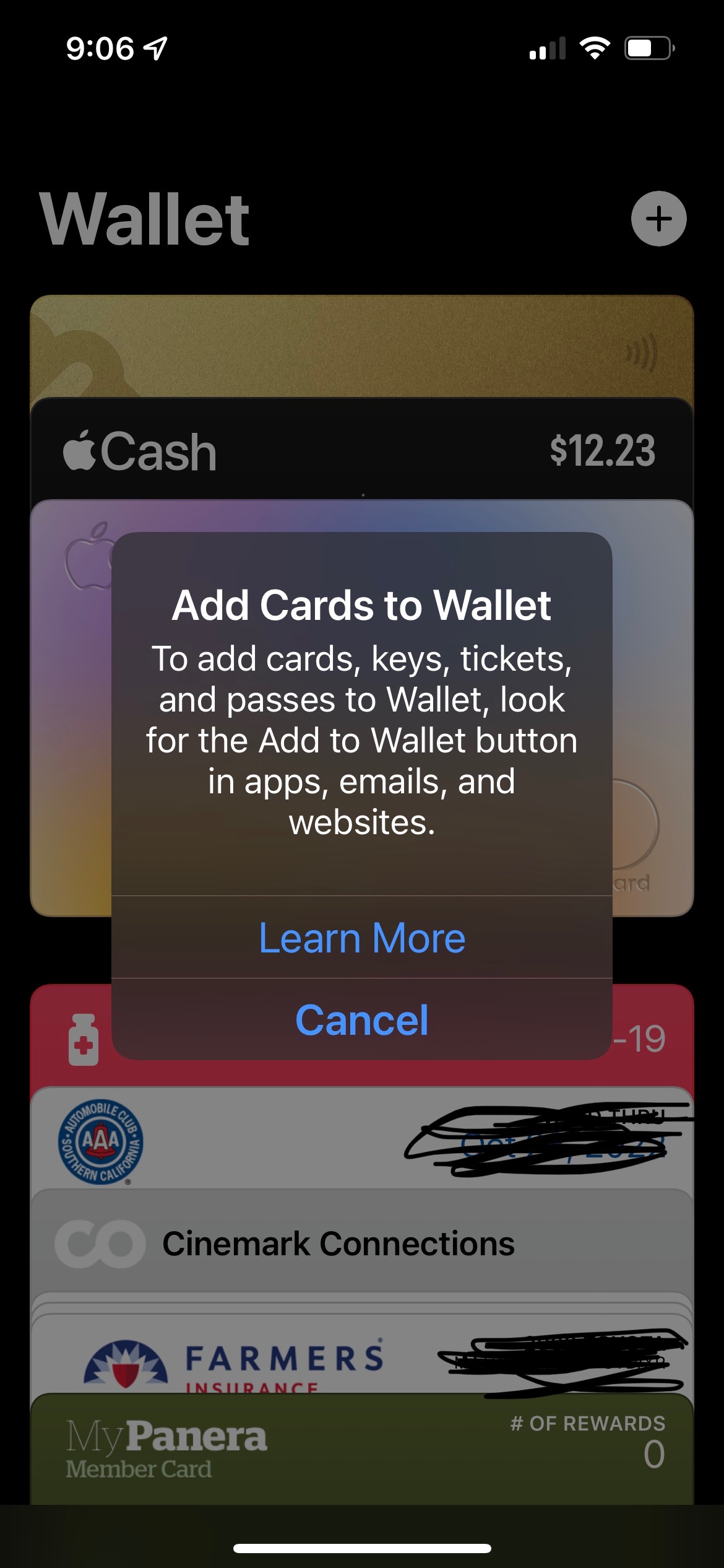 Unable to add cards to wallet / Learn Mor… - Apple Community