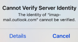 iPad 'Cannot verify server identity' error - Apple Community