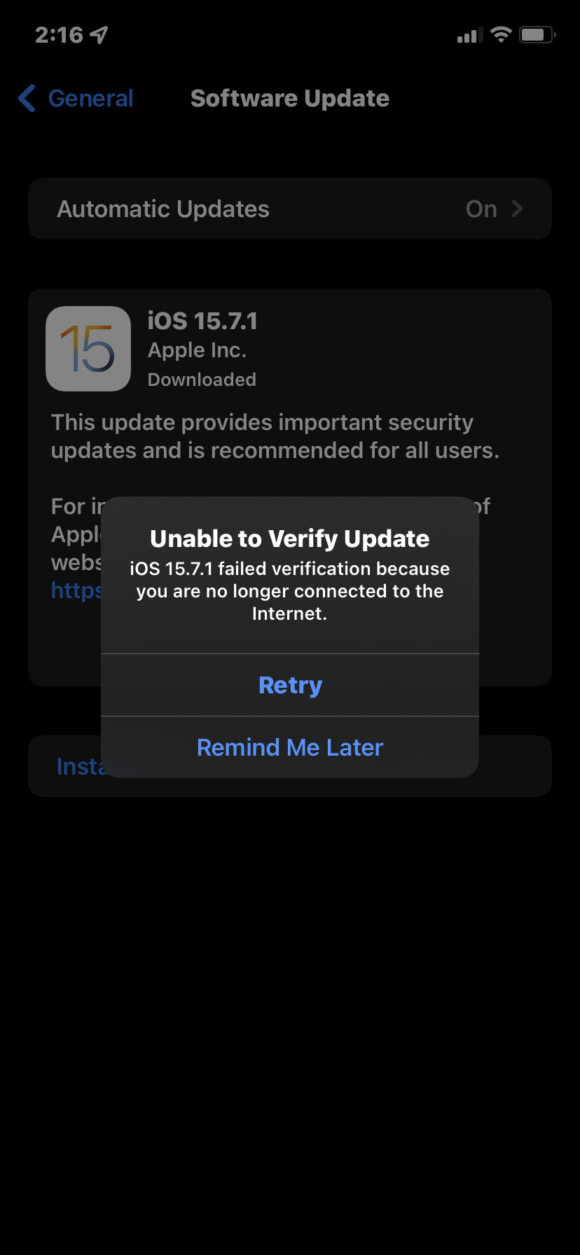 why does my update not work and say i’m n… - Apple Community