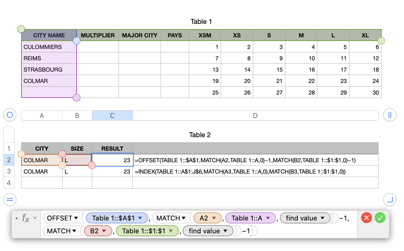 Use of TWO VLOOKUP functions in the same … - Apple Community