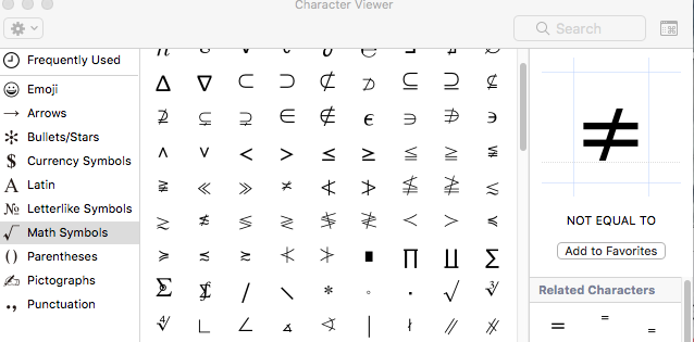 How do I type the "does not equal" symbol… - Apple Community