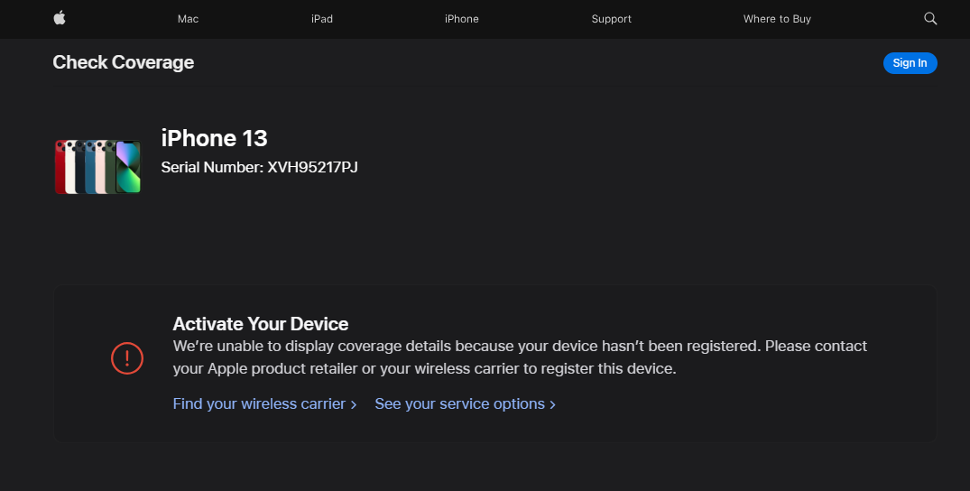 The iPhone activation information on the … - Apple Community